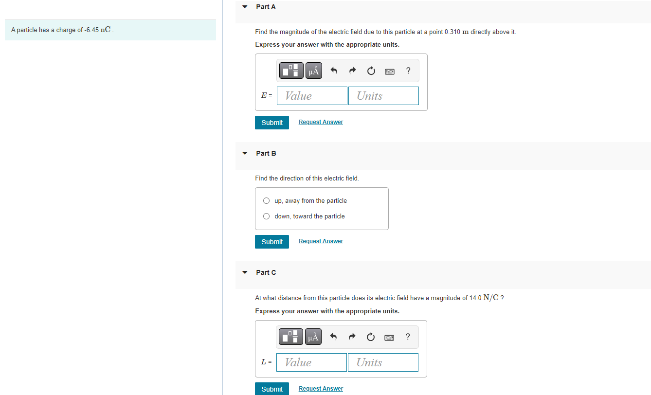 Solved A particle has a charge of −6.45nC. Find the | Chegg.com