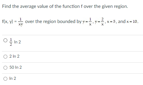 Solved Find the average value of the function f over the | Chegg.com