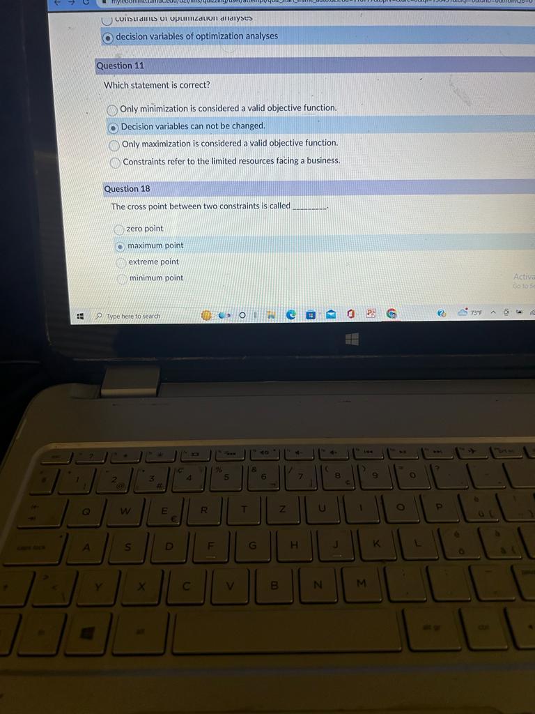 Solved Which statement is correct? Only minimization is | Chegg.com