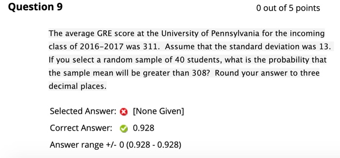 Solved Question 9 0 out of 5 points The average GRE score at | Chegg.com