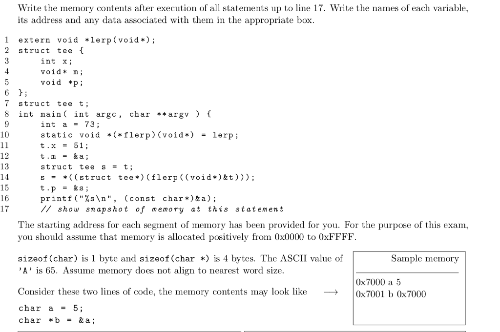 Write The Memory Contents After Execution Of All