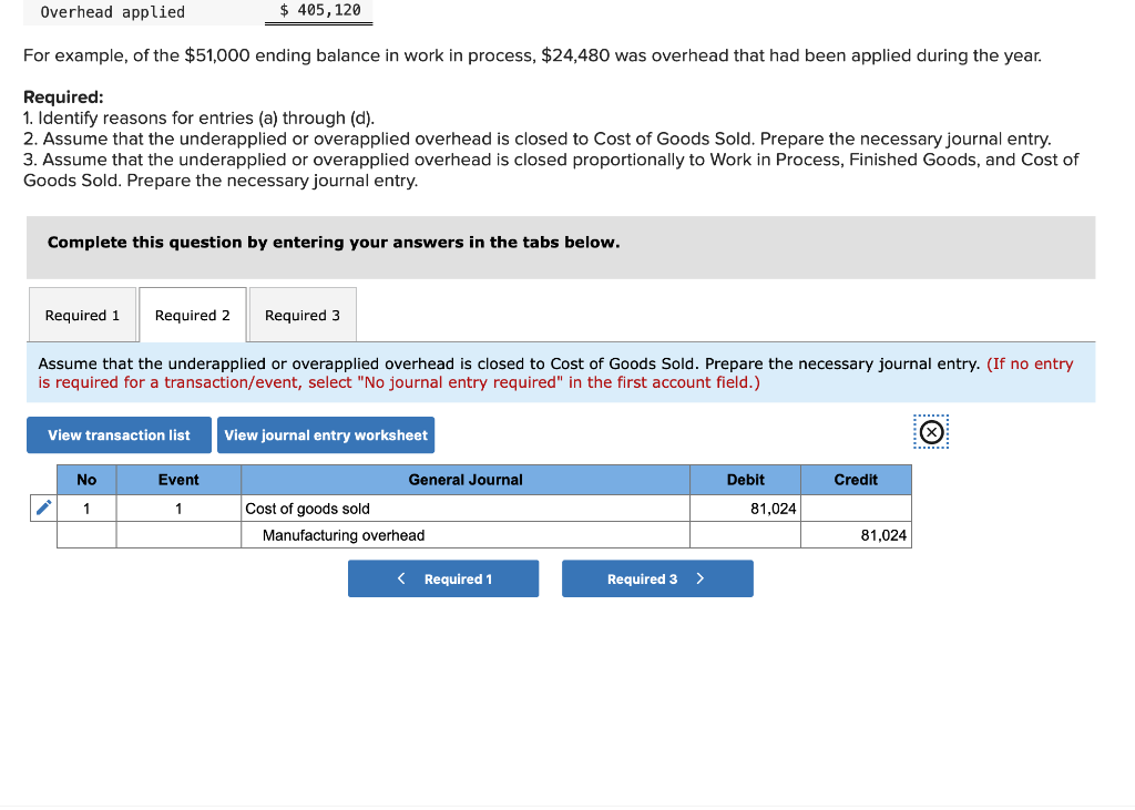 Solved Exercise 3-8 (Algo) Applying Overhead; Journal | Chegg.com
