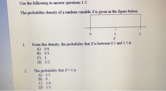 Solved Use the following to answer questions 1-2: The | Chegg.com