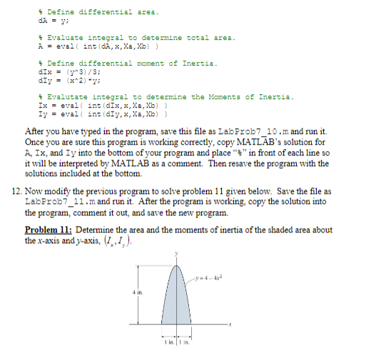 Solved Problem 10: Determine the area and the moments of | Chegg.com