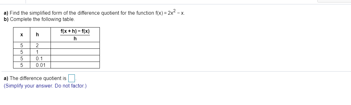 Solved a) Find the simplified form of the difference | Chegg.com