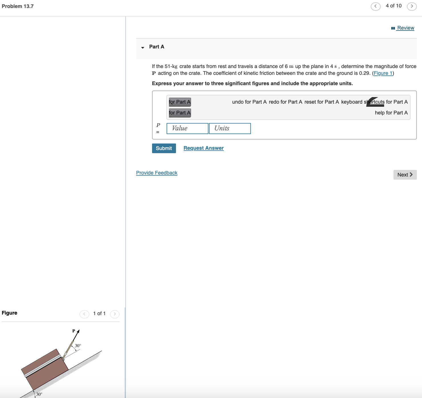 Solved Part AIf the \( 51-\mathrm{kg} \) ﻿crate starts from | Chegg.com