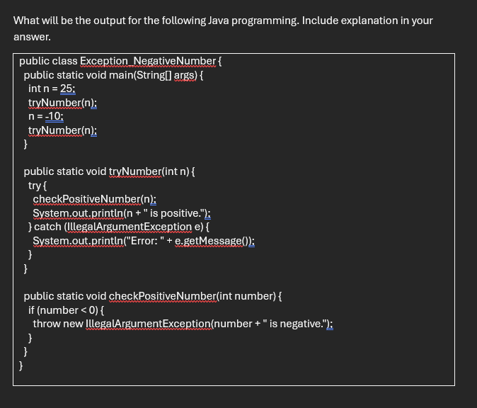 What will be the output for the following Java | Chegg.com