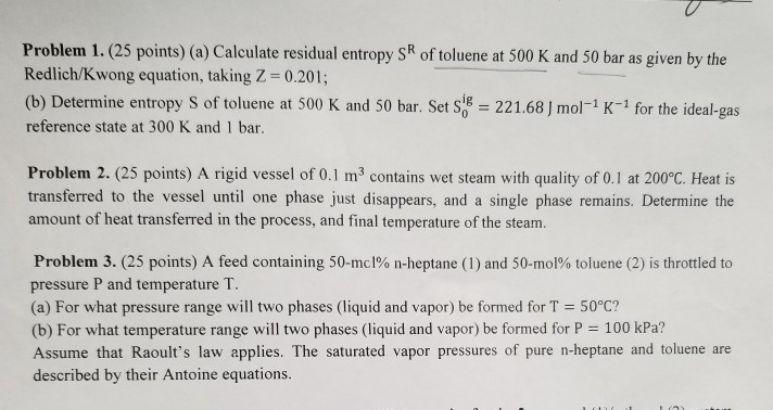 Solved Problem 1.(25 points) (a) Calculate residual entropy | Chegg.com
