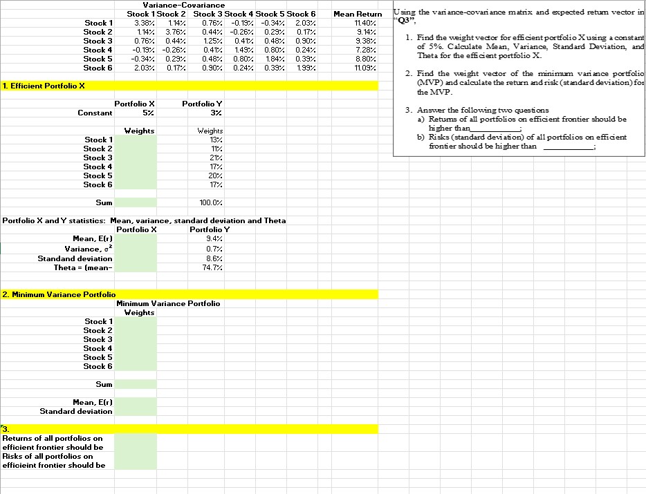 Solved Using the variance-covariance matrix and expected | Chegg.com
