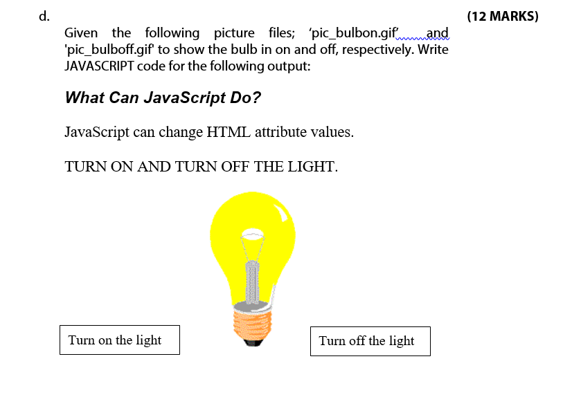 Solved d. (12 MARKS) Given the following picture files; | Chegg.com