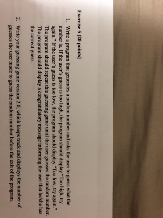 Solved Exercise 5 120 points] I. Write a program that | Chegg.com