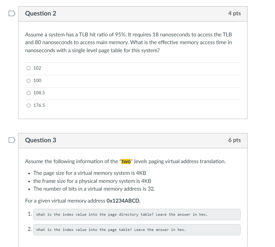 Solved Assume a system has a TLB hit ratio of 95%. It | Chegg.com