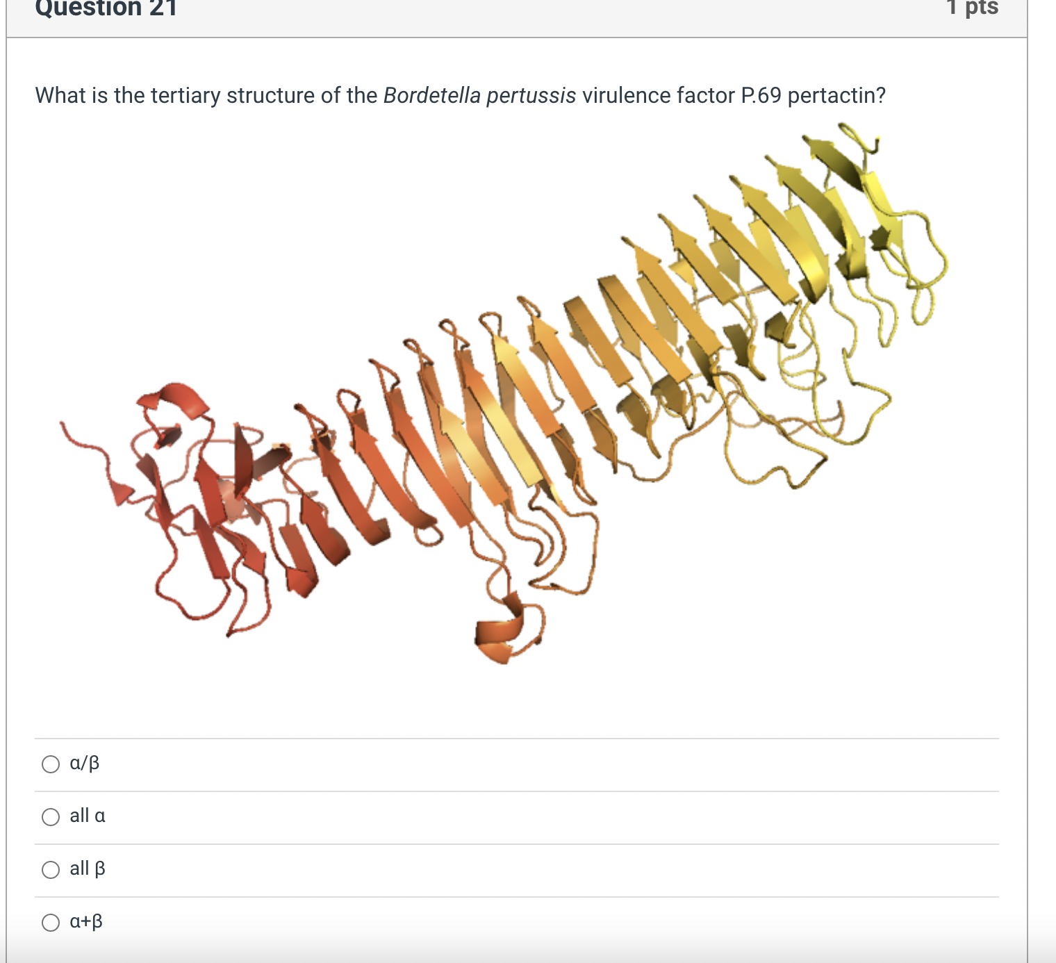Solved What is the tertiary structure of the Bordetella | Chegg.com