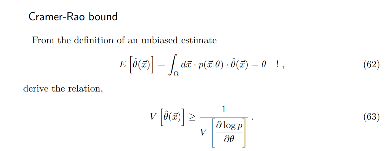 Solved Cramer-Rao bound From the definition of an unbiased | Chegg.com