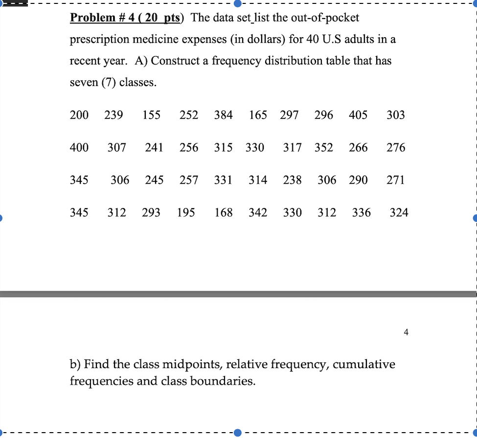 Solved Problem 1 20 Pts For The Given Data Construct A