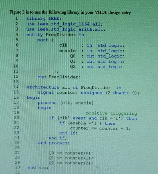 8-bit frequency divider 1. Write a VHDL file or | Chegg.com