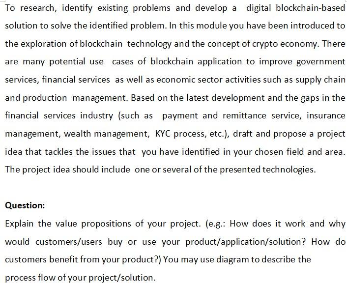 Solved To research, identify existing problems and develop a | Chegg.com