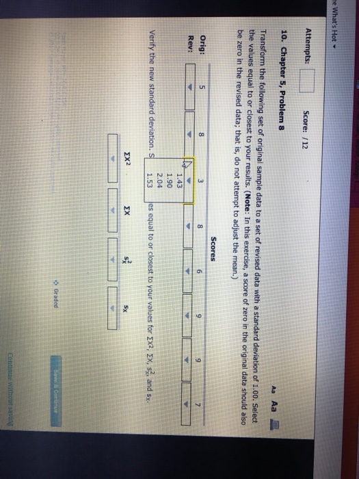 Solved t's Hot Attempts: Score: /12 10. Chapter 5, Problem 8 | Chegg.com