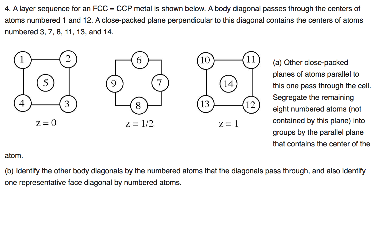 Solved 4. A layer sequence for an FCC = CCP metal is shown | Chegg.com