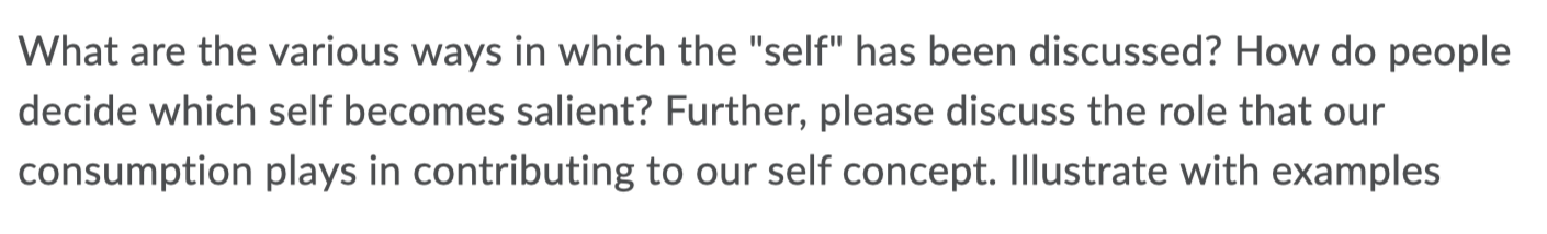 Solved What are the various ways in which the "self" has | Chegg.com