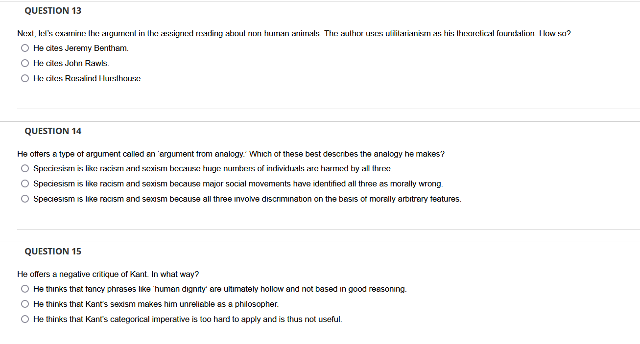 Solved QUESTION 13 Next, let's examine the argument in the | Chegg.com