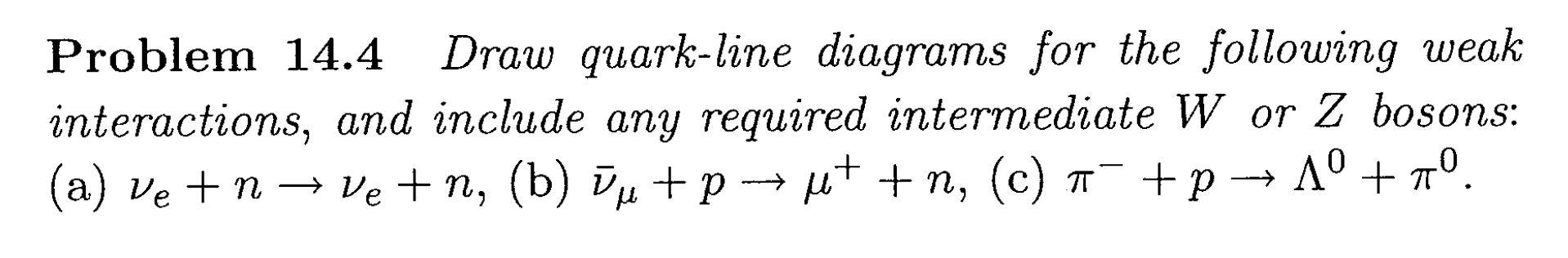 Solved Problem 14.4 Draw quark-line diagrams for the | Chegg.com