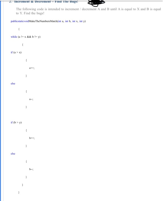 Solved 2’ Increment & Decrement – | Chegg.com