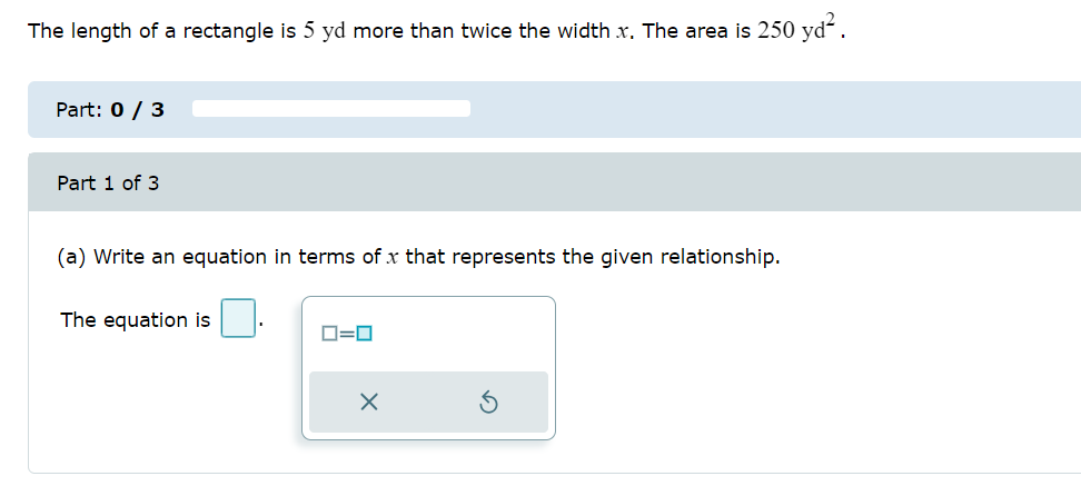 The length of a rectangle is 5yd ﻿more than twice the | Chegg.com