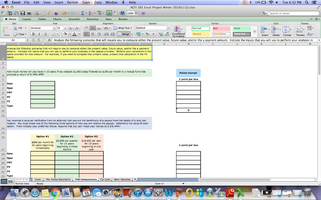 Solved Excel File Edit View Insert Format Tools Data Window | Chegg.com