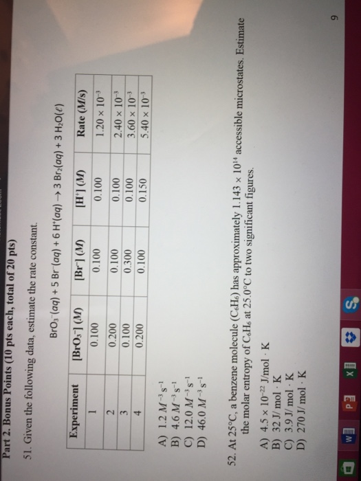 Solved Given the following data, estimate the rate constant. | Chegg.com