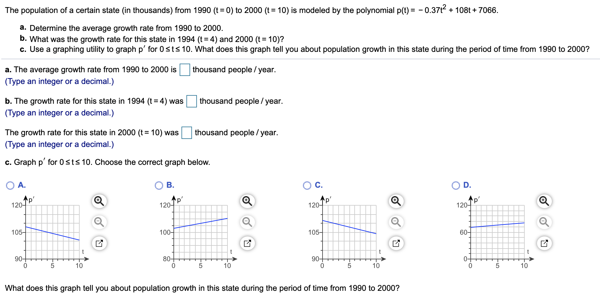Solved The population of a certain state (in thousands) from | Chegg.com
