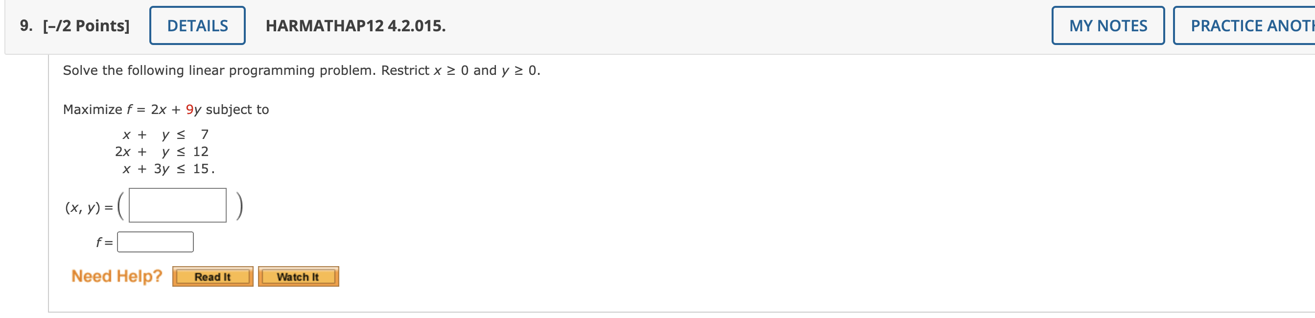 Solved Solve The Following Linear Programming Problem 