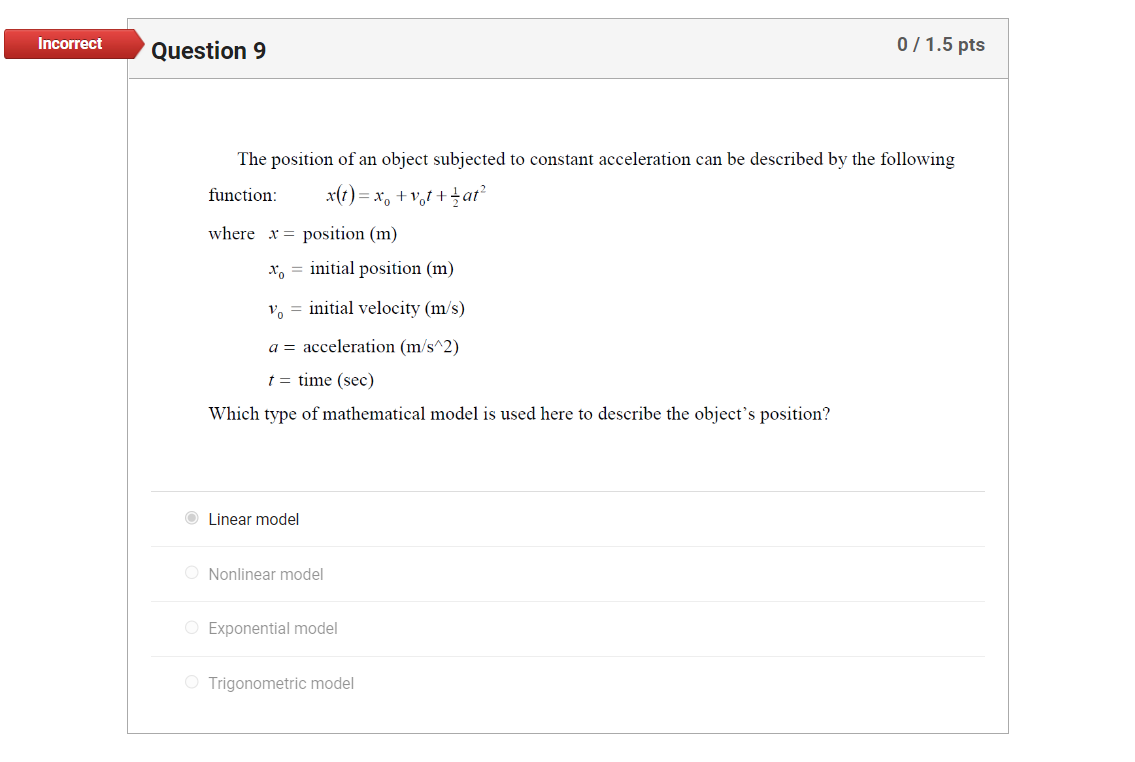 Solved The position of an object subjected to constant | Chegg.com