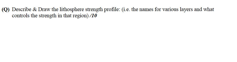 Solved (Q) Describe & Draw the lithosphere strength profile: | Chegg.com