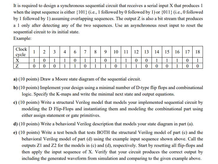 Solved It is required to design a synchronous sequential | Chegg.com