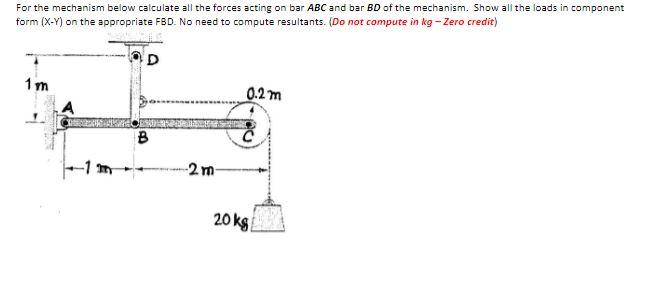 Solved For the mechanism below calculate all the forces | Chegg.com
