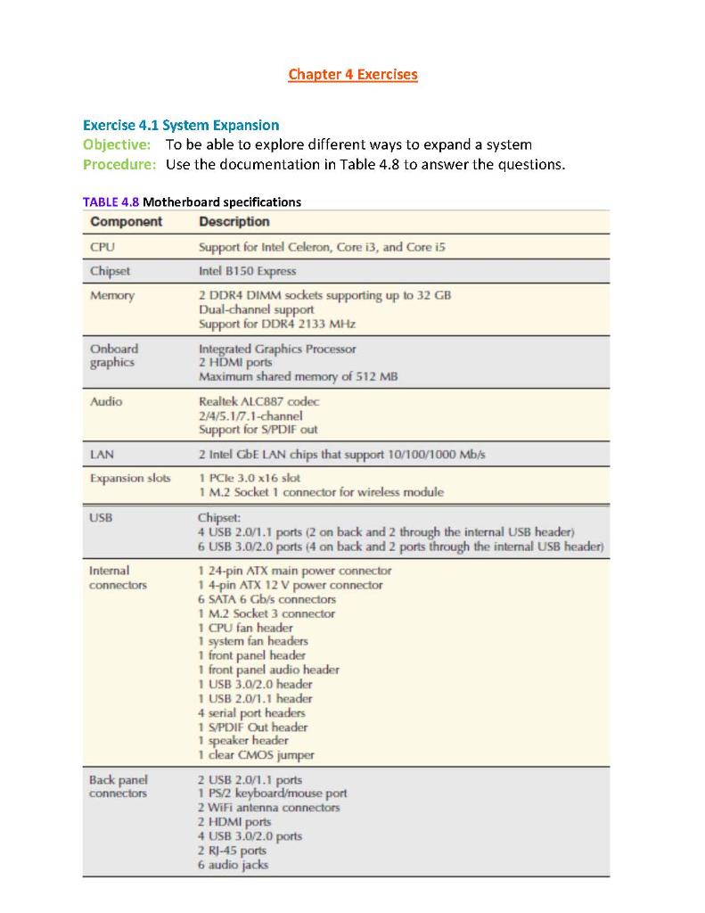 Solved 4. The user wants additional USB ports on the back of | Chegg.com