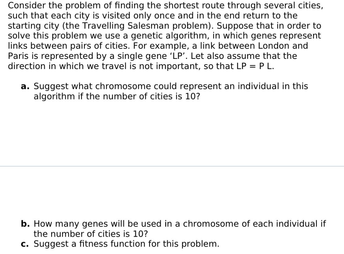 Solved Consider the problem of finding the shortest route | Chegg.com
