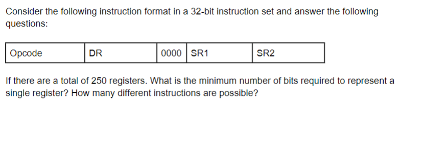 Solved Consider the following instruction format in a 32-bit | Chegg.com