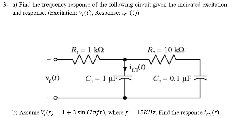 Solved 3- a) Find the frequency response of the following | Chegg.com