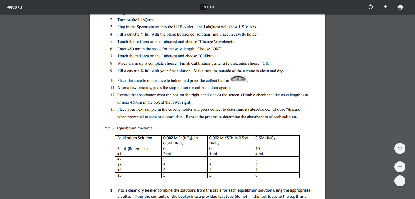 Solved Part 1 - Making Standard solutions. 1. Into a clean, | Chegg.com