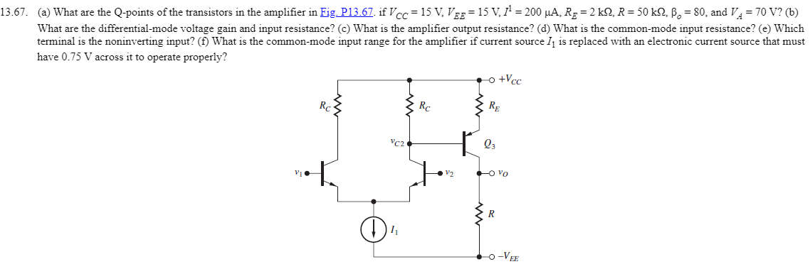 Solved What are the differential-mode voltage gain and input | Chegg.com