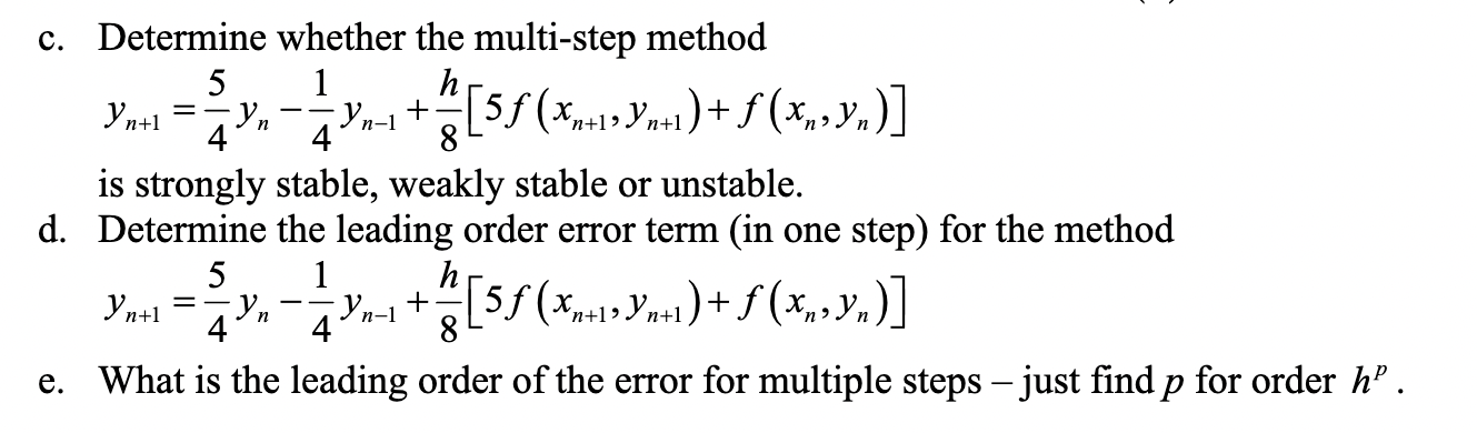 c. Determine whether the multi-step method | Chegg.com
