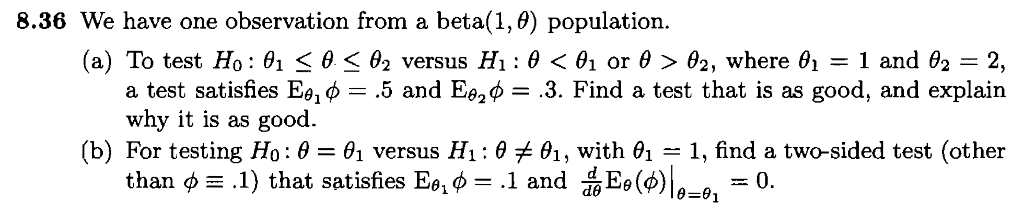 Solved 8.36 We have one observation from a beta(1,9) | Chegg.com