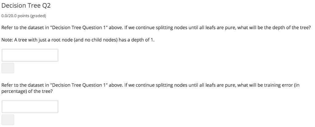 Solved Decision Tree Q1 25.0/25.0 points (graded) TO 1 | Chegg.com