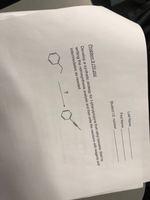 Solved Last Name First Name Student ID. number Problem 9 (10 | Chegg.com