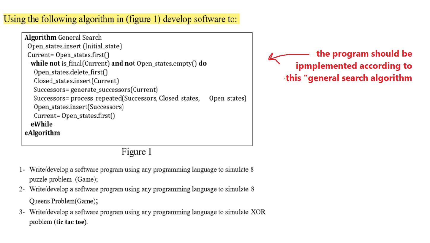 Using the following algorithm in (figure 1) develop | Chegg.com