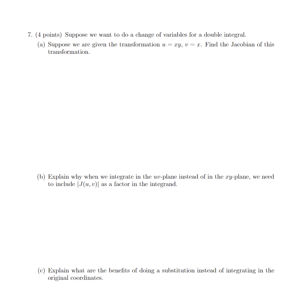 Solved (4 ﻿points) ﻿Suppose we want to do a change of | Chegg.com
