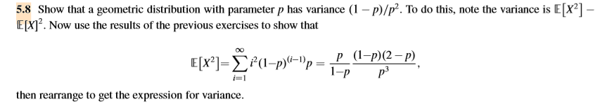 Solved 5.8 Show that a geometric distribution with parameter | Chegg.com