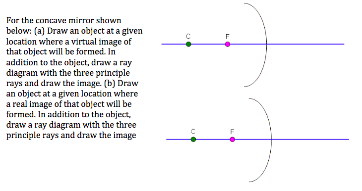 Solved 07 For the concave mirror shown below: (a) Draw an | Chegg.com